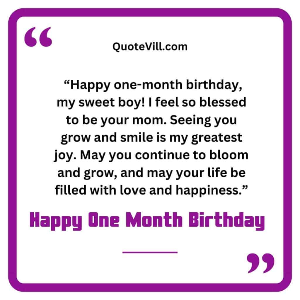 50 Cute One Month Birthday Wishes for Baby Boy