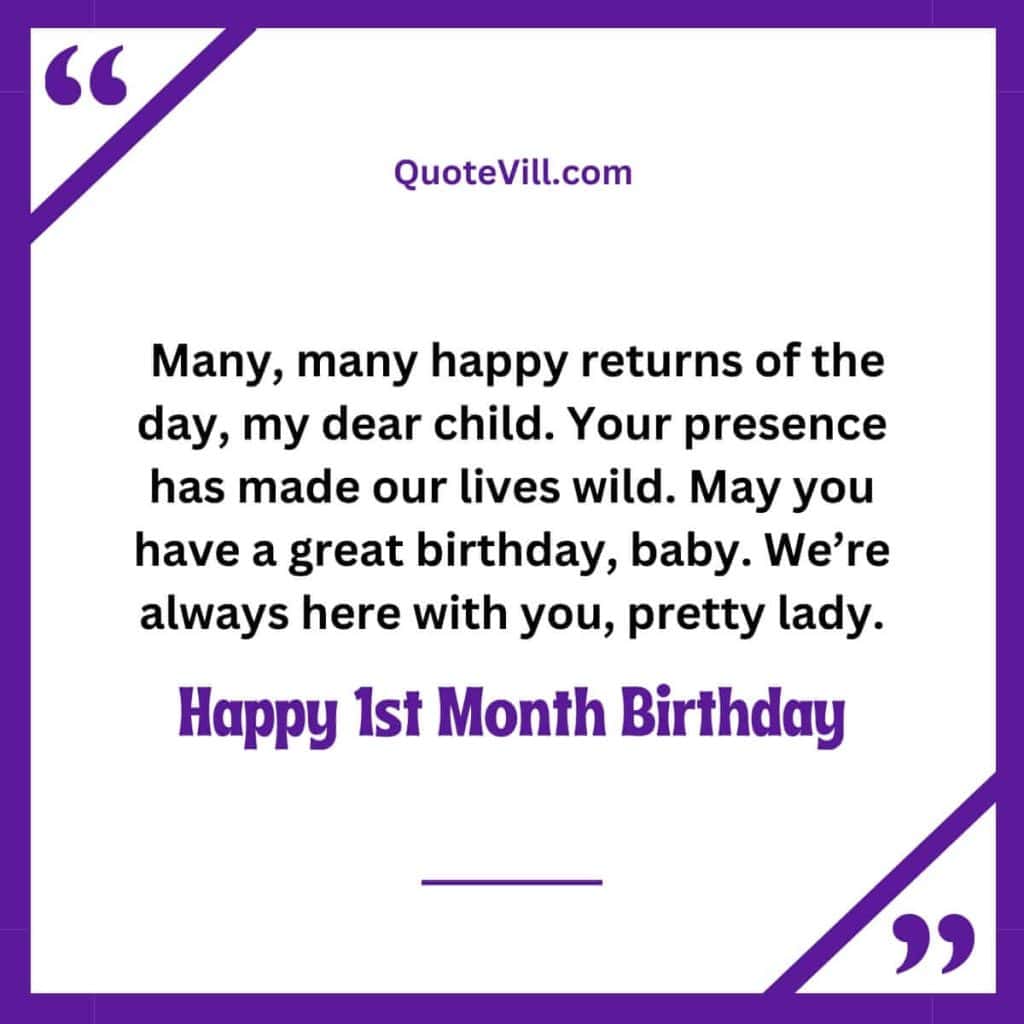 30 Sweet 1 Month Birthday Wishes For Baby Girl