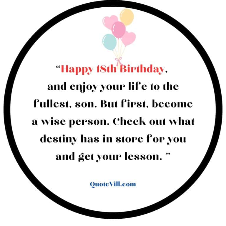 60 Amazing 18th Birthday Wishes For Son
