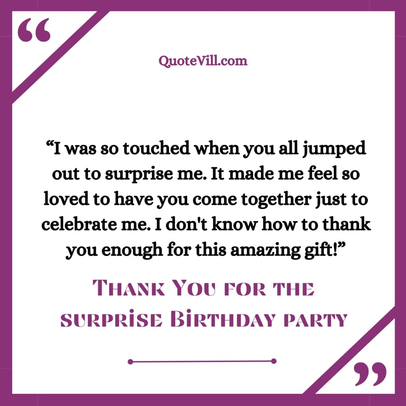 70 Thank You Messages For The Surprise Birthday Party